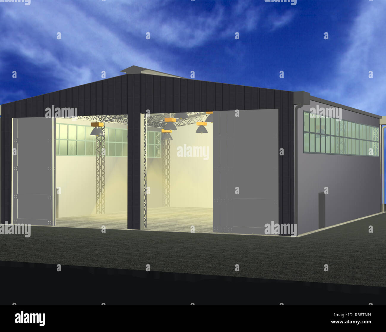 brightly lit warehouse Stock Photo - Alamy