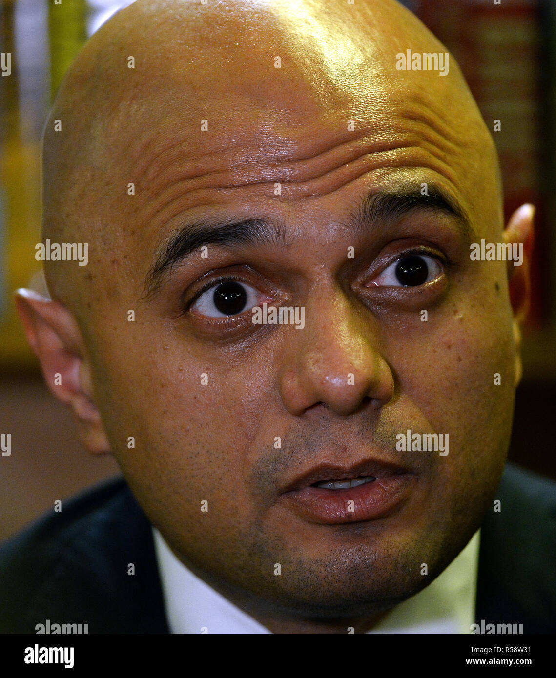 Embargoed to 0001 Saturday December 01 Home Secretary Sajid Javid ...