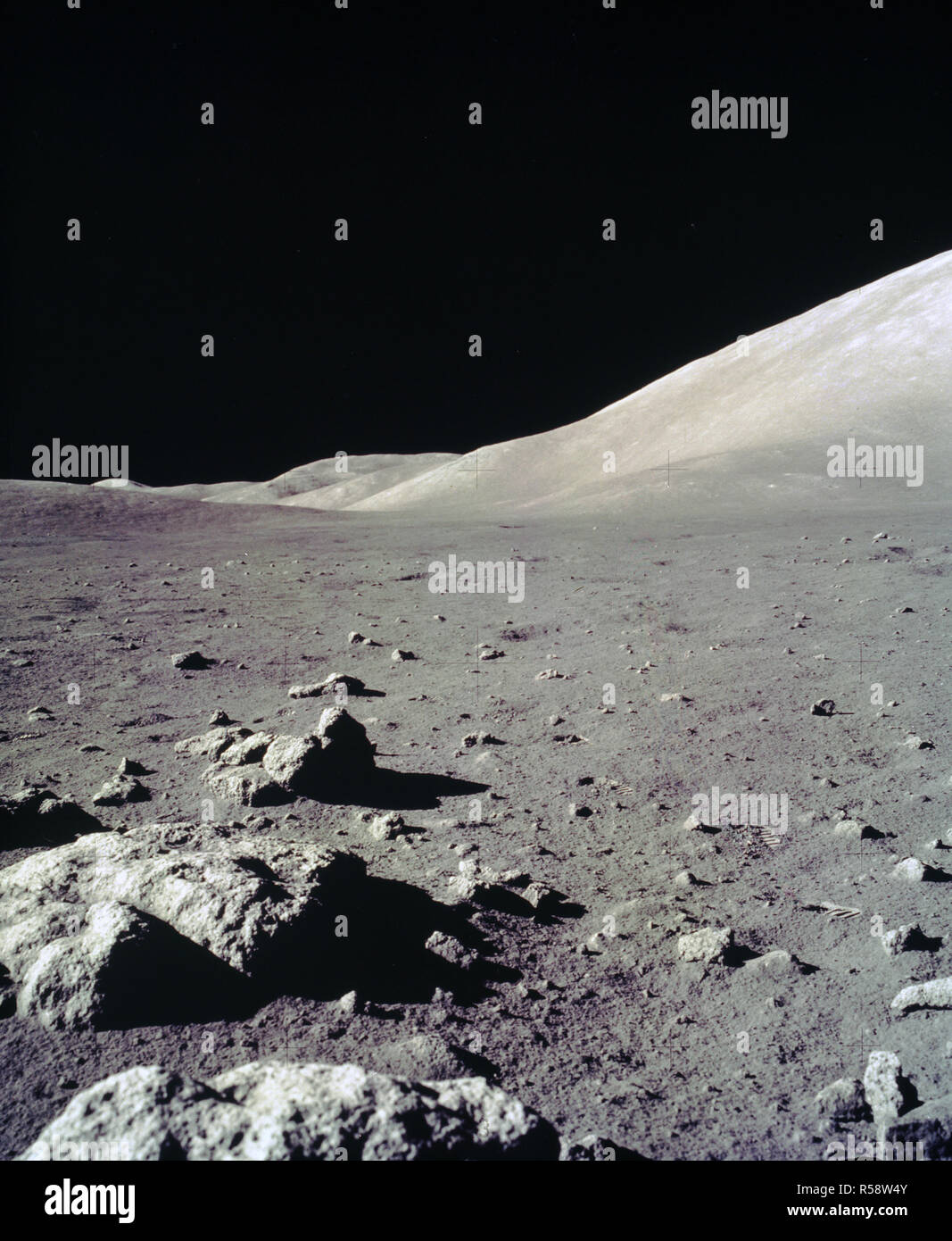 This view of the Lunar surface was taken during the Apollo 17 mission ...