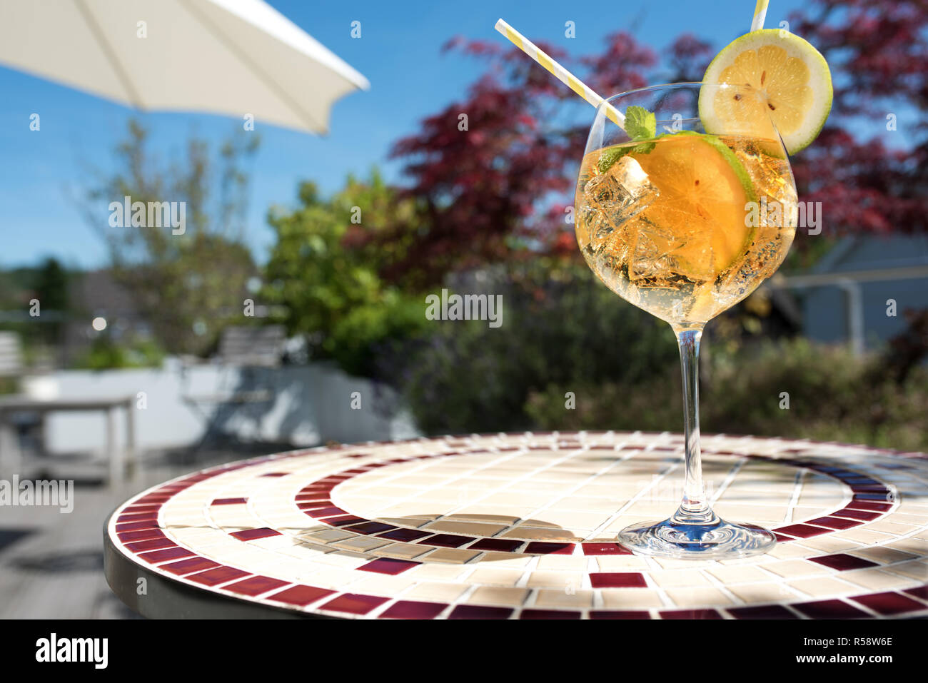 summer drink on a terrace Stock Photo - Alamy