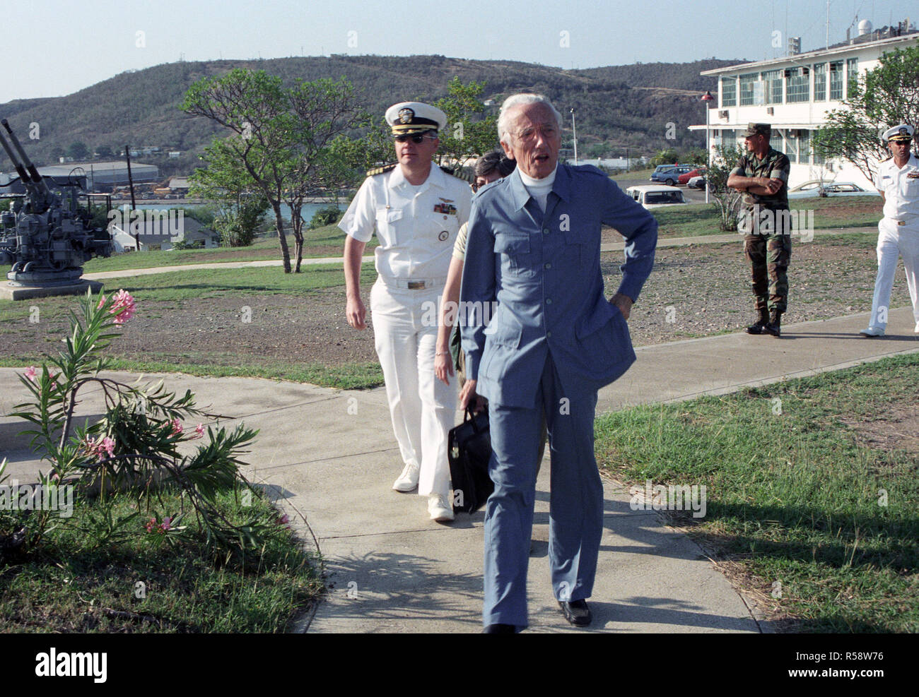 Explorer Jacques Cousteau arrives from the communist side of the island ...