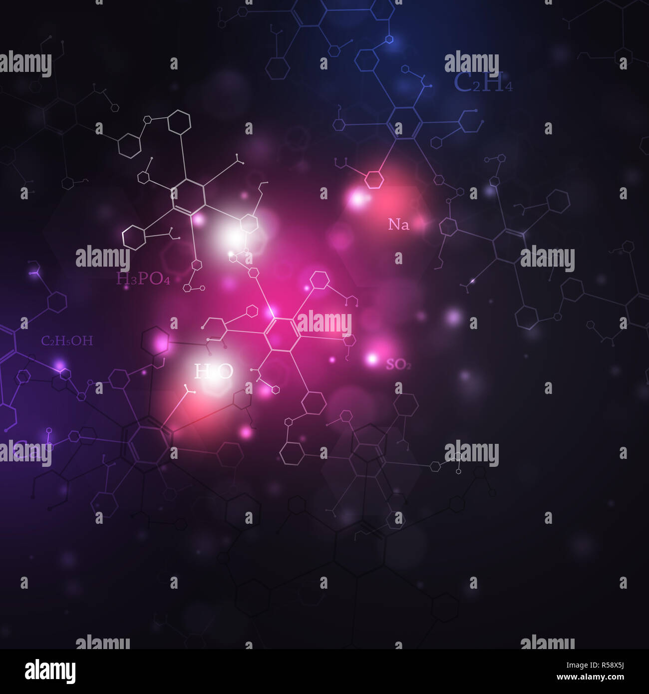 abstract science multicolor illustration with chemical elements Stock ...