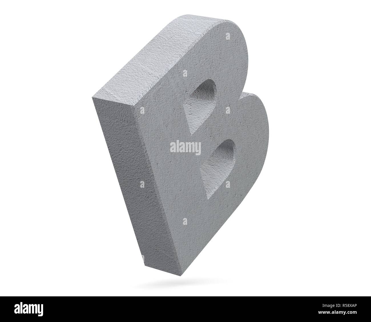 Concrete Capital Letter - B isolated on white background . 3D render ...