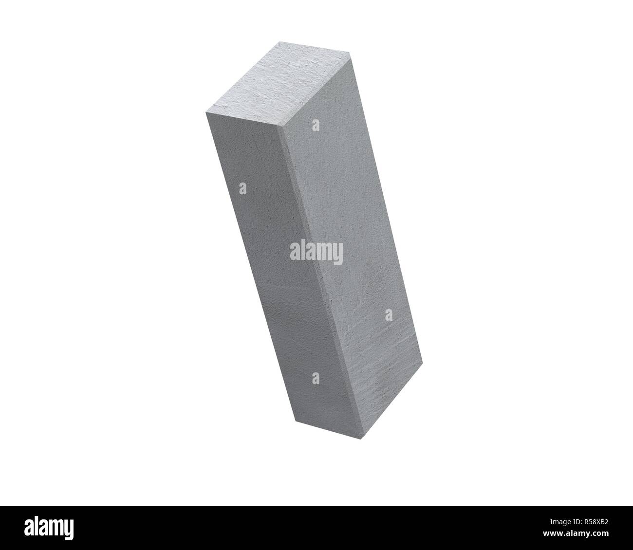 Concrete Capital Letter - I isolated on white background . 3D render ...