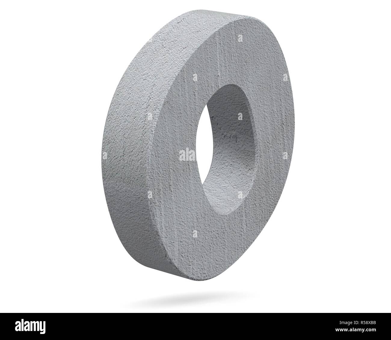 Concrete Capital Letter - O isolated on white background . 3D render ...