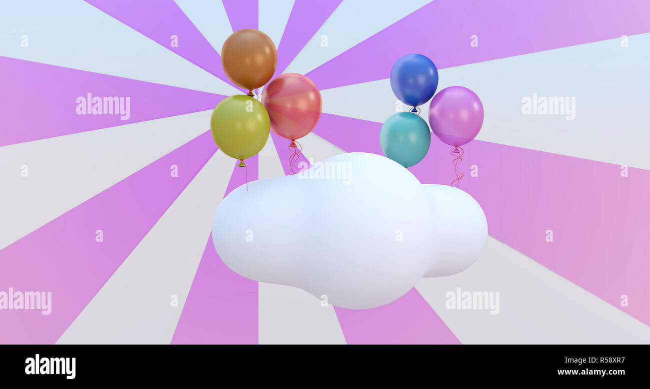 3D render Illustration. Balloons in the sky Stock Photo - Alamy