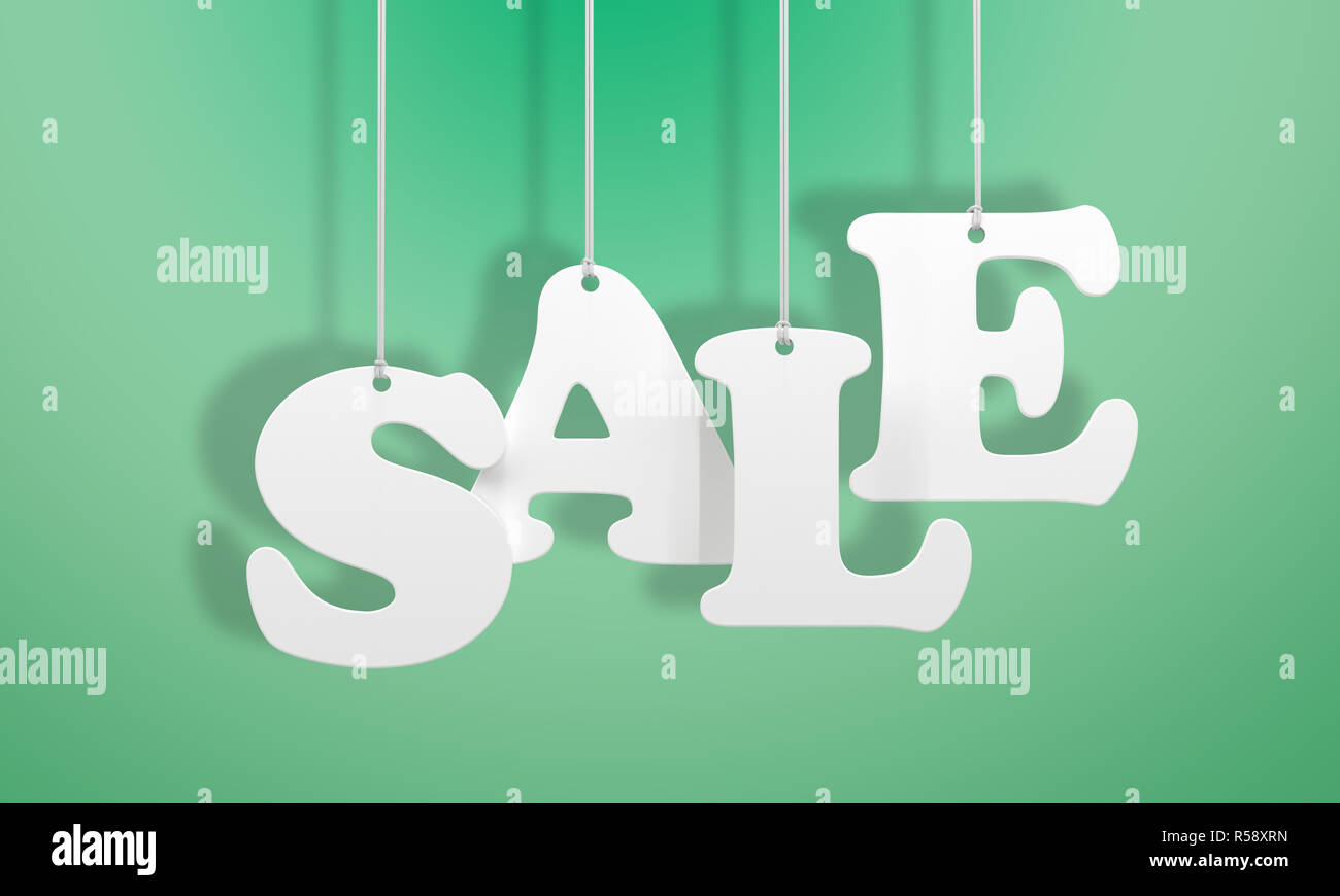 3d render Illustration. Paper origami sign Sale Stock Photo - Alamy