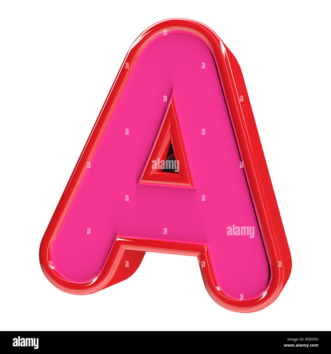 3d Illustration plastic red letter A isolated on white background Stock ...