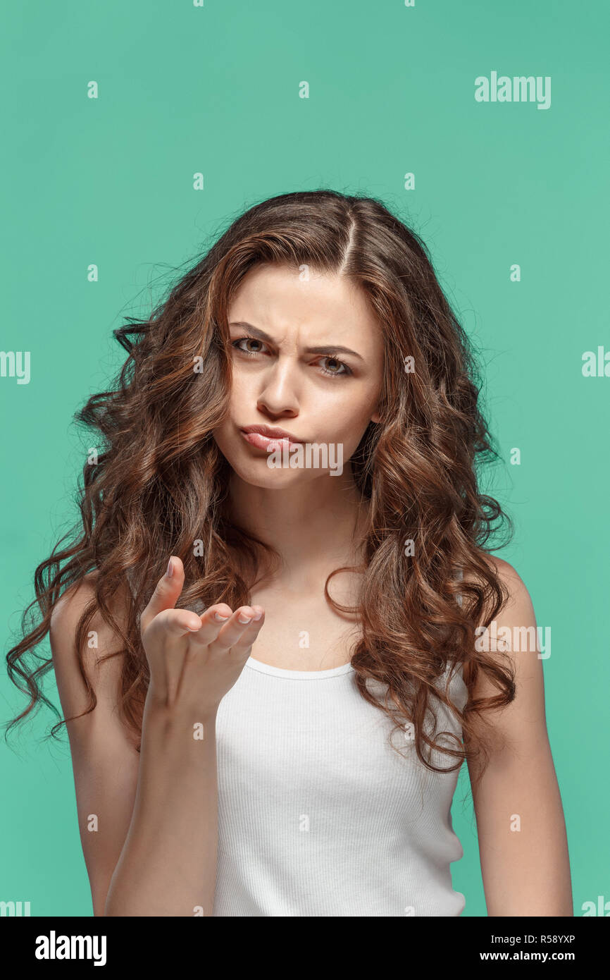 The portrait of disgusted woman Stock Photo - Alamy