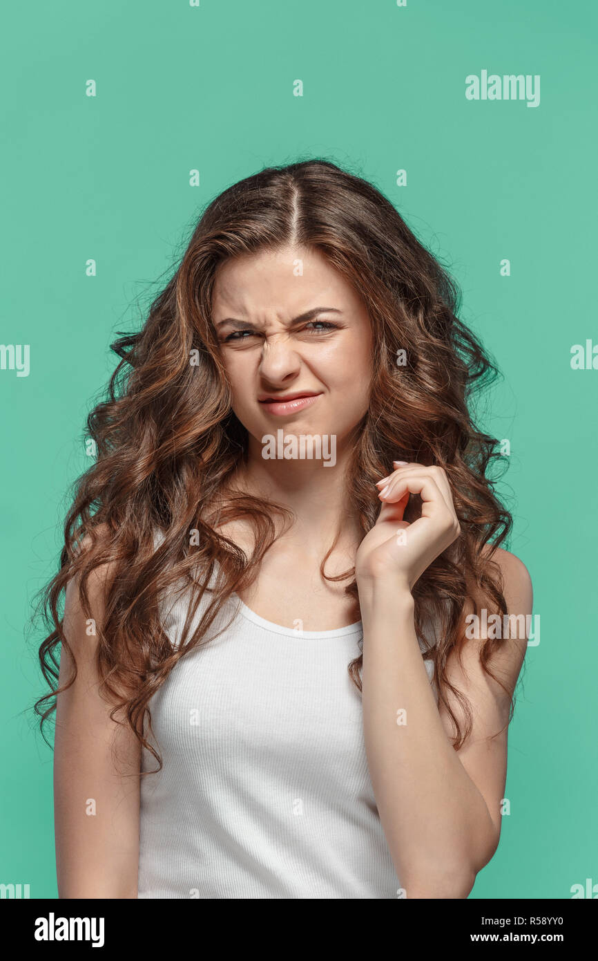 The portrait of disgusted woman Stock Photo - Alamy