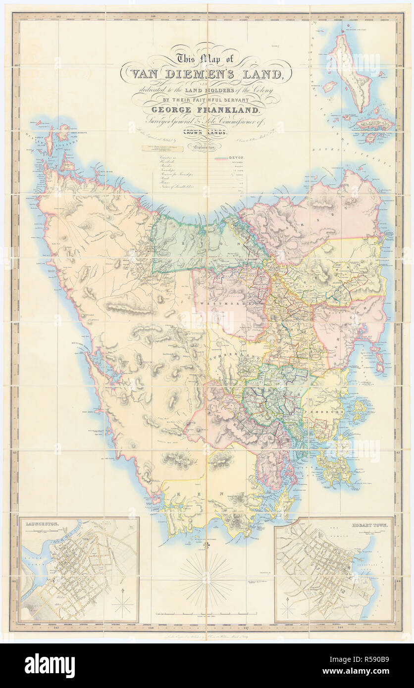 19th century van diemens land map hi-res stock photography and images ...