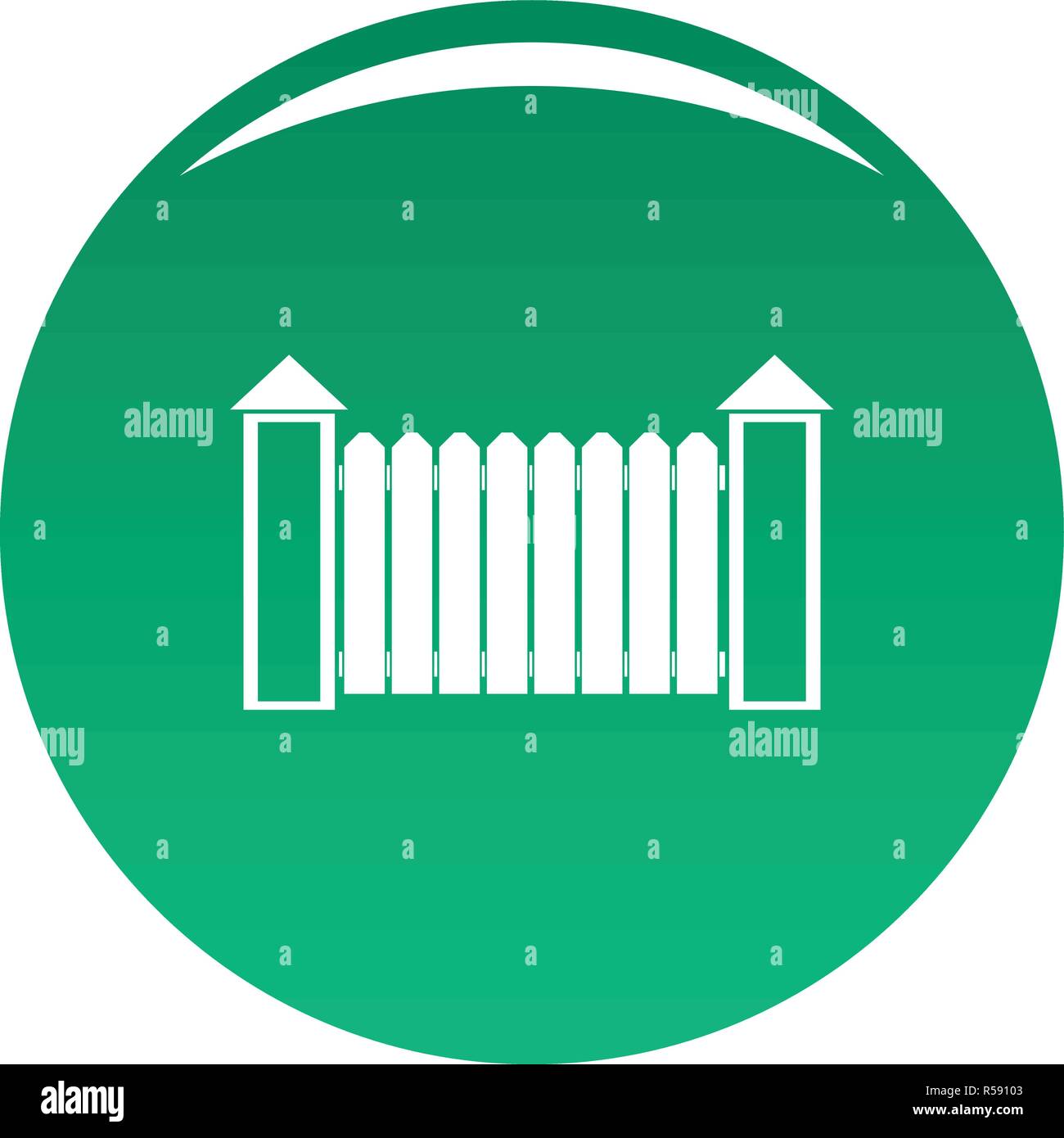 Fence with turret icon. Simple illustration of fence with turret vector ...