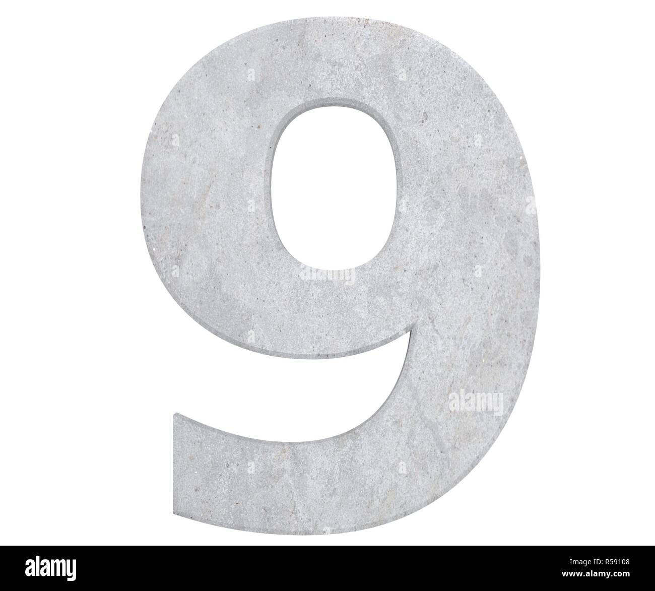 3D rendering concrete number 9 nine. 3D render Illustration Stock Photo ...