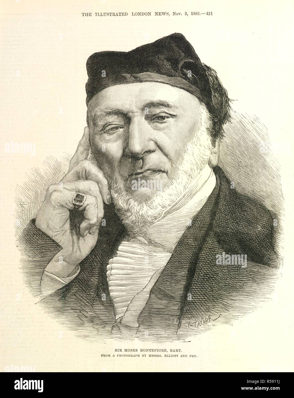 Sir Moses Montefiore, Bart. The Illustrated London News. London, 1847 ...