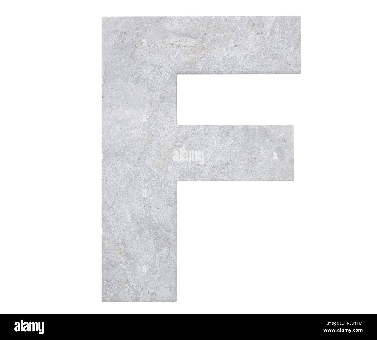 Concrete Capital Letter - F isolated on white background . 3D render ...