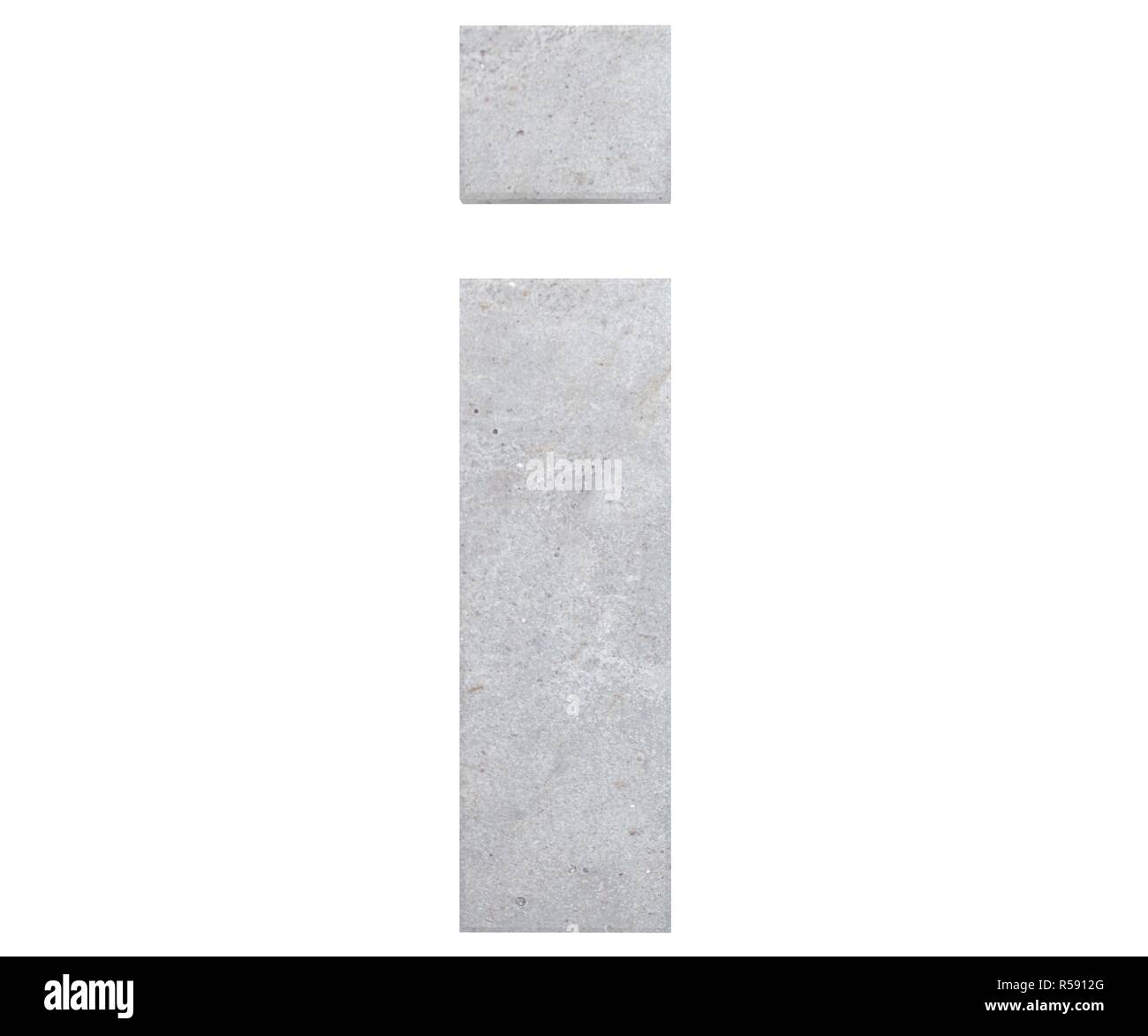 Concrete Capital Letter - I isolated on white background . 3D render ...