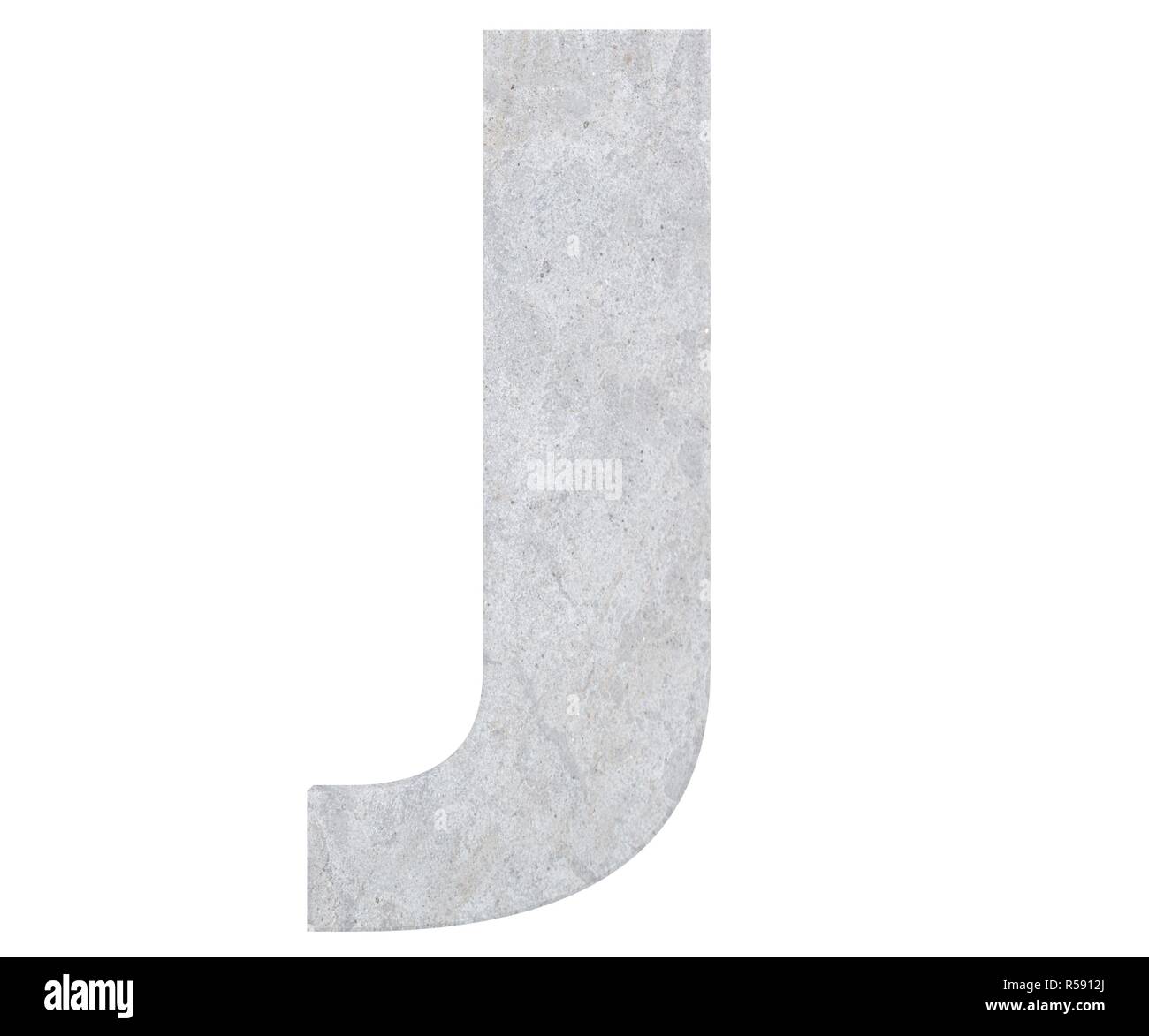 Concrete Capital Letter - J isolated on white background . 3D render ...