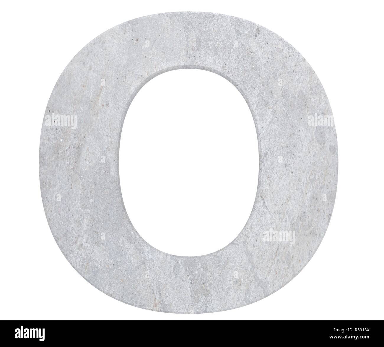 Concrete Capital Letter - O isolated on white background . 3D render ...