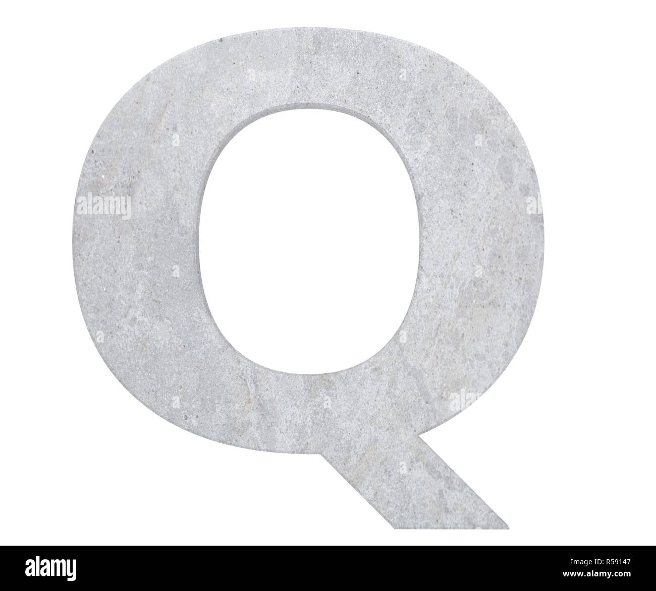 Concrete Capital Letter - Q isolated on white background . 3D render ...