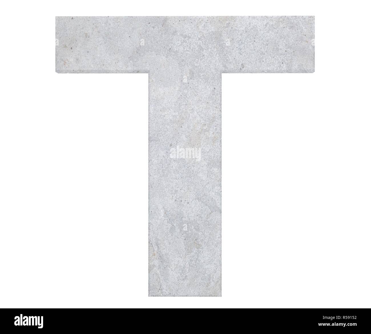 Concrete Capital Letter - T isolated on white background . 3D render ...