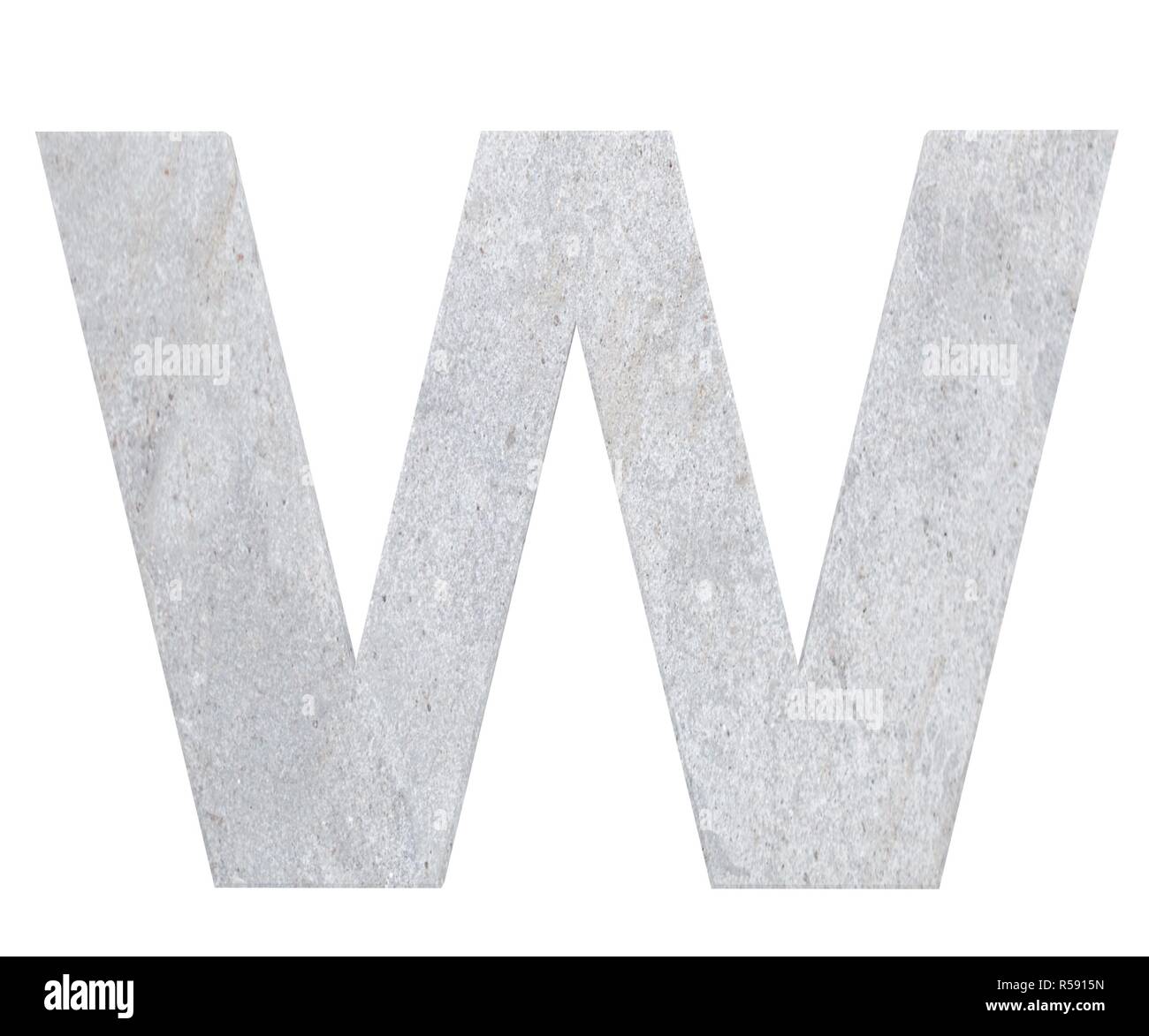 Concrete Capital Letter - W isolated on white background . 3D render ...