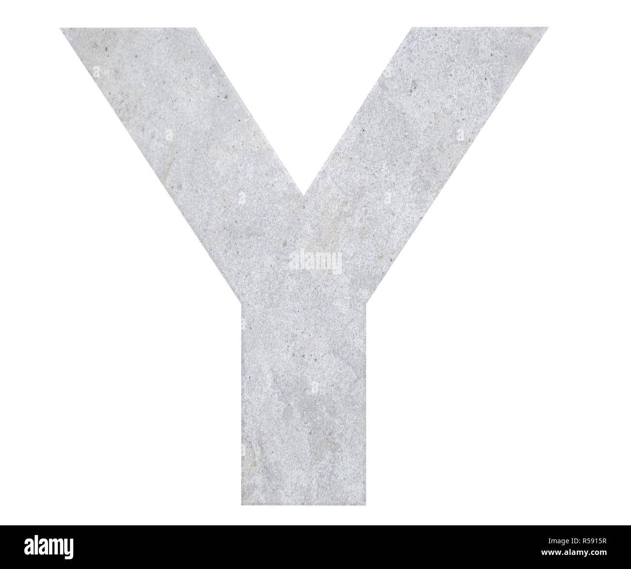 Concrete Capital Letter - Y isolated on white background . 3D render ...