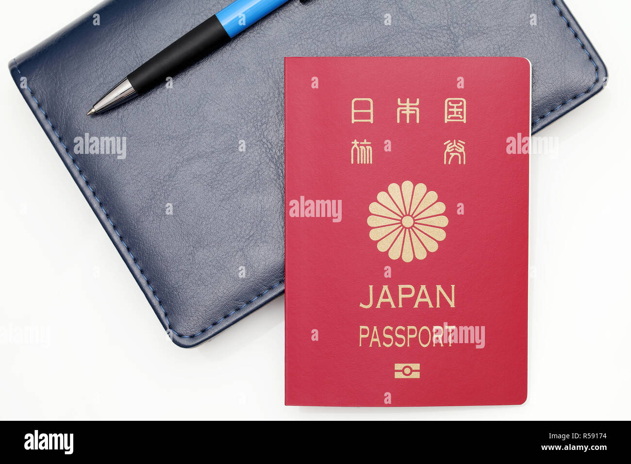 japanese passport isolated on white backgroundã€€ Stock Photo - Alamy