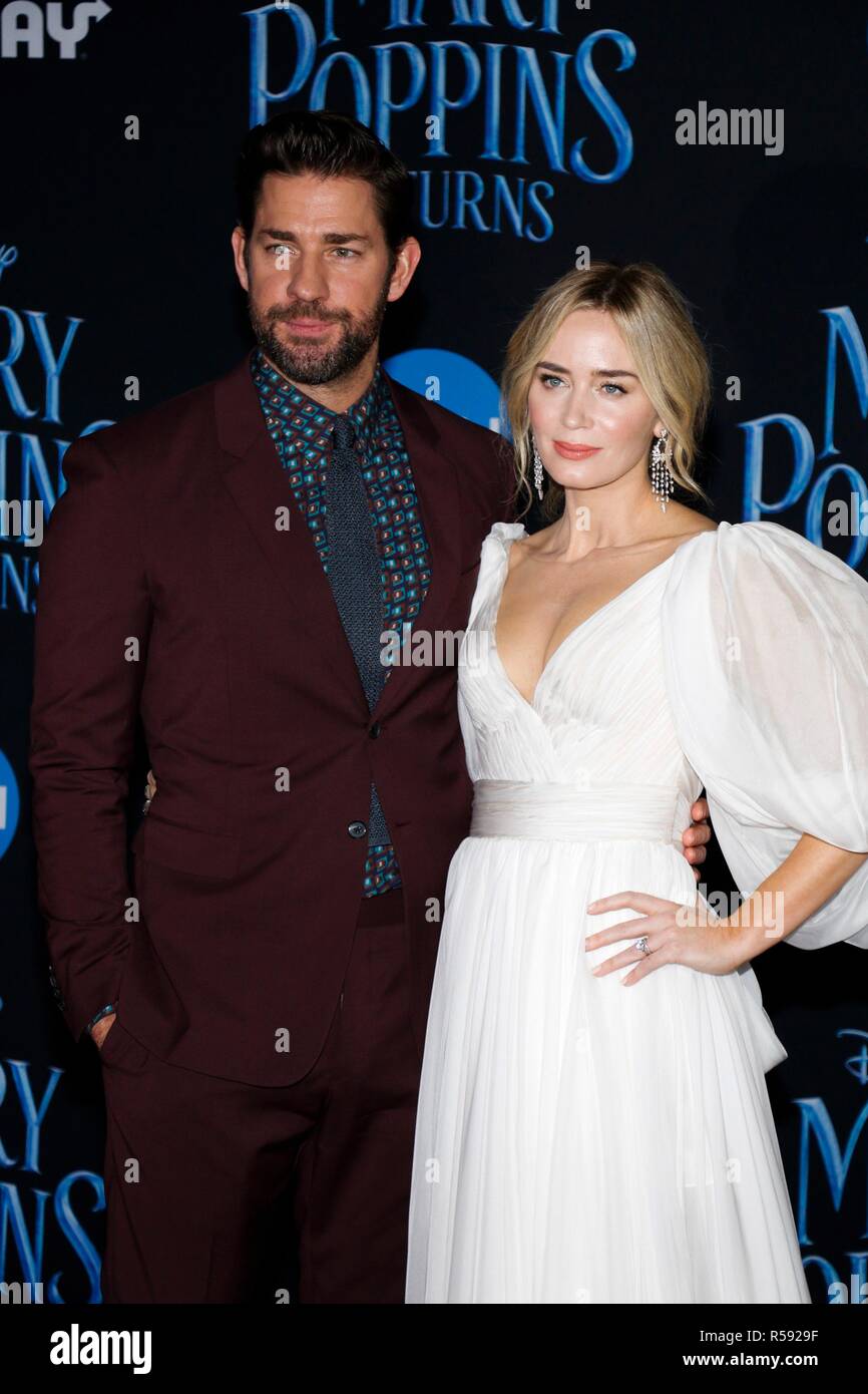 Los Angeles, CA, USA. 29th Nov, 2018. ohn Krasinski, Emily Blunt at ...