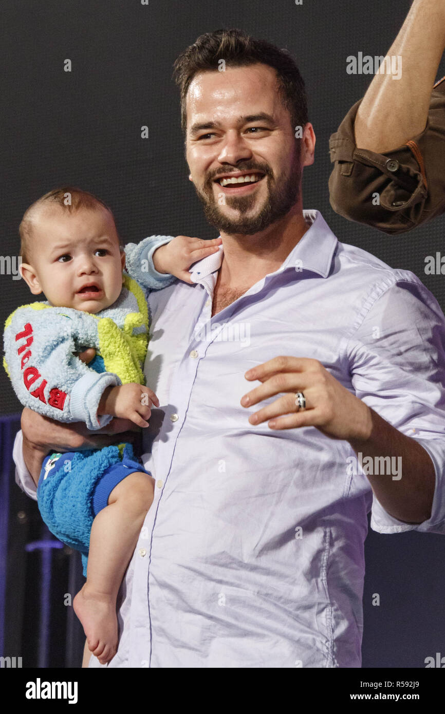Chiba, Japan. 30th Nov, 2018. Actor Daniel Logan and his baby Kayden ...