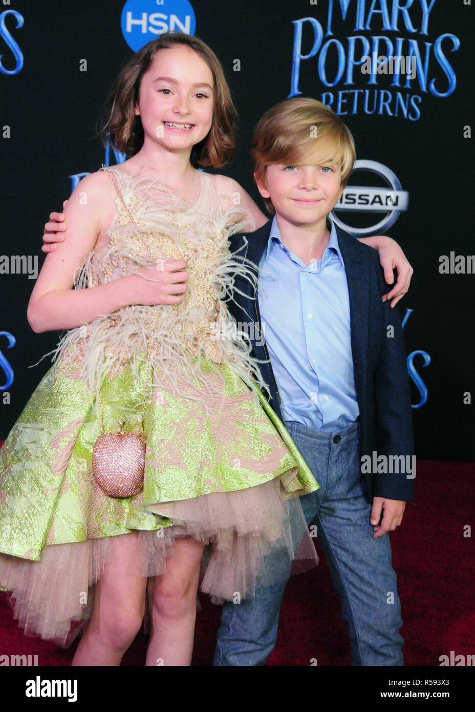 Hollywood, California, USA. 29th November, 2018. Actress Pixie Davies and actor Joel Dawson ...