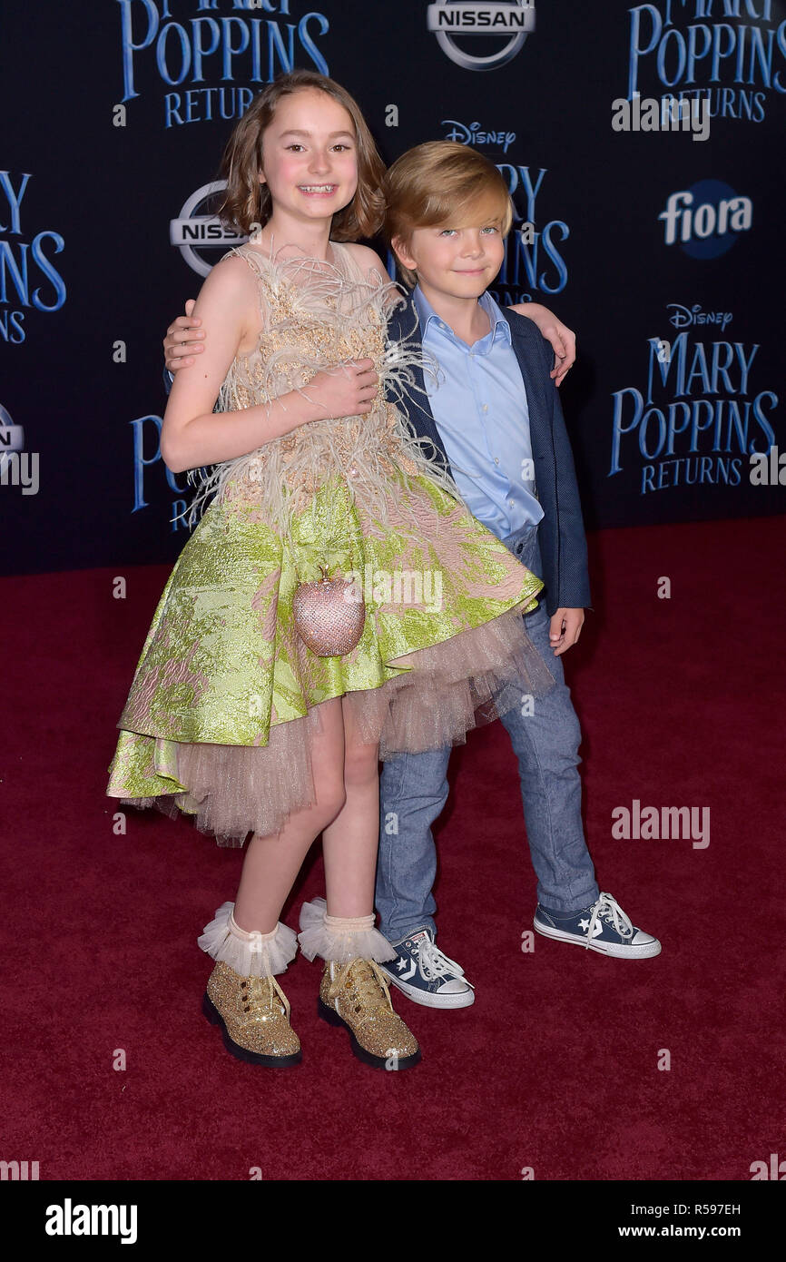 Los Angeles, USA. 29th Nov, 2018. Pixie Davies and Joel Dawson attending the premiere of Disney ...