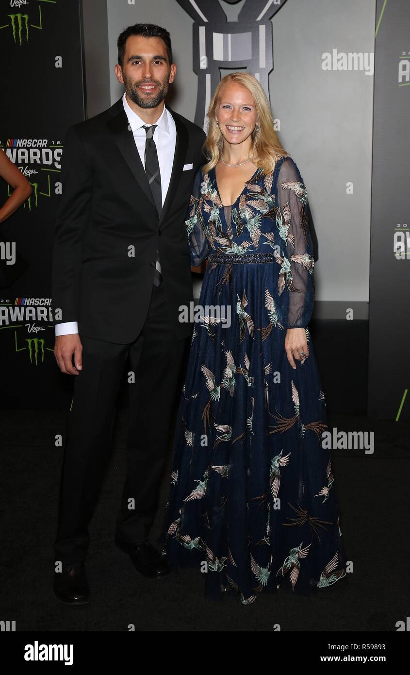 Las Vegas, NV, USA. 29th Nov, 2018. Aric Almirola, Janice Almirola at ...