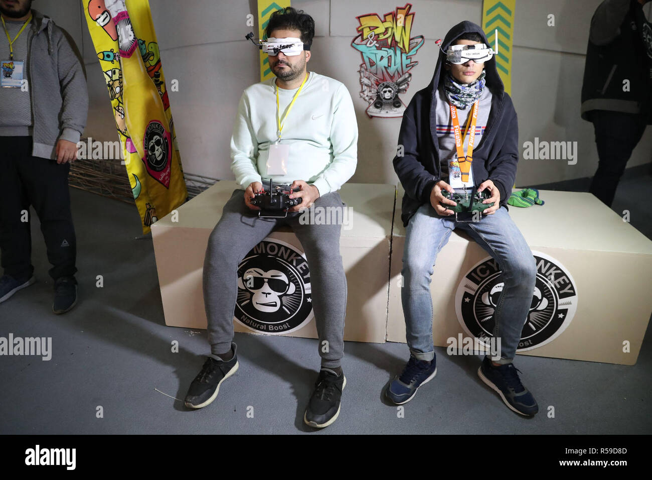 Tehran, Iran. 30th Nov, 2018. Icy monkey GRAFFITI, DJ, FPV DRONE RACING ...