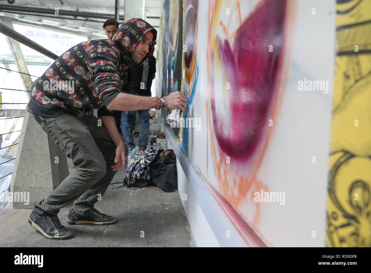 Tehran, Iran. 30th Nov, 2018. Icy monkey GRAFFITI, DJ, FPV DRONE RACING ...