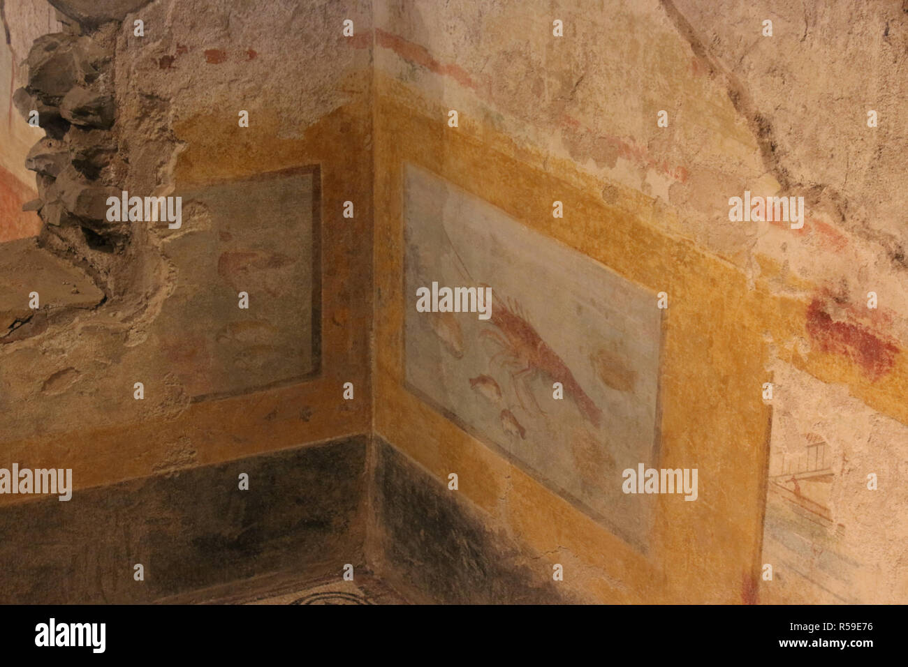 Italy, Brescia - December 24 2017: the view of the small Roman fresco ...