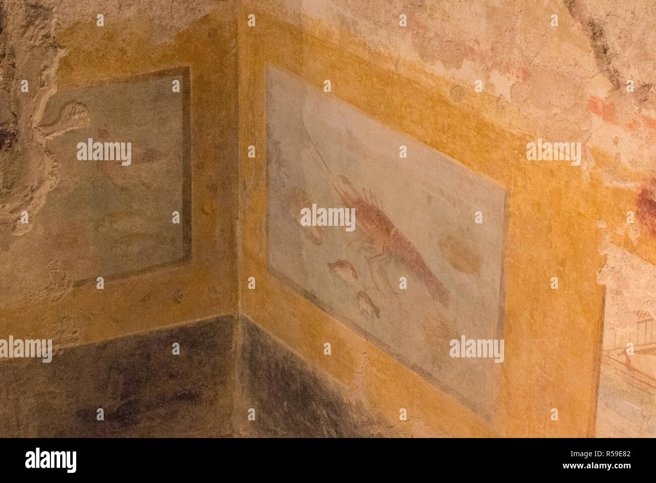 Italy, Brescia - December 24 2017: the view of the small Roman fresco ...