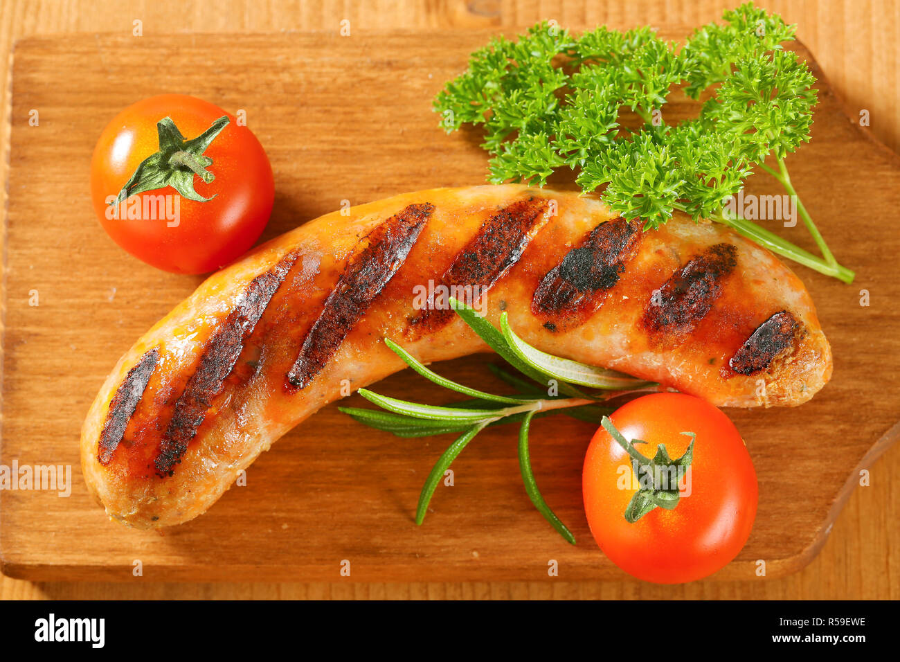 Grilled German bratwurst Stock Photo - Alamy
