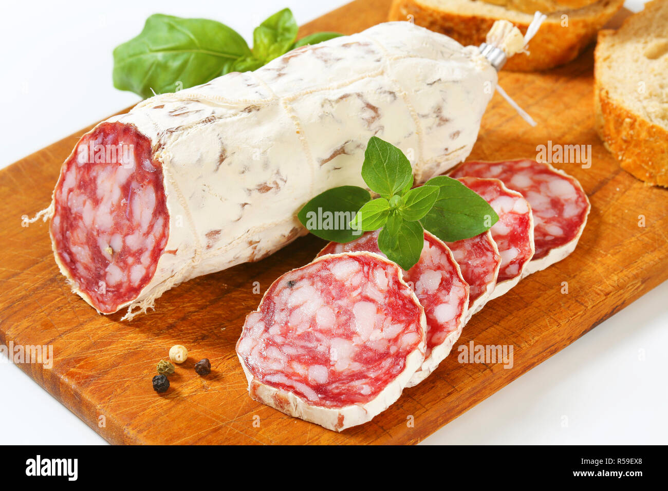French dry sausage Stock Photo - Alamy