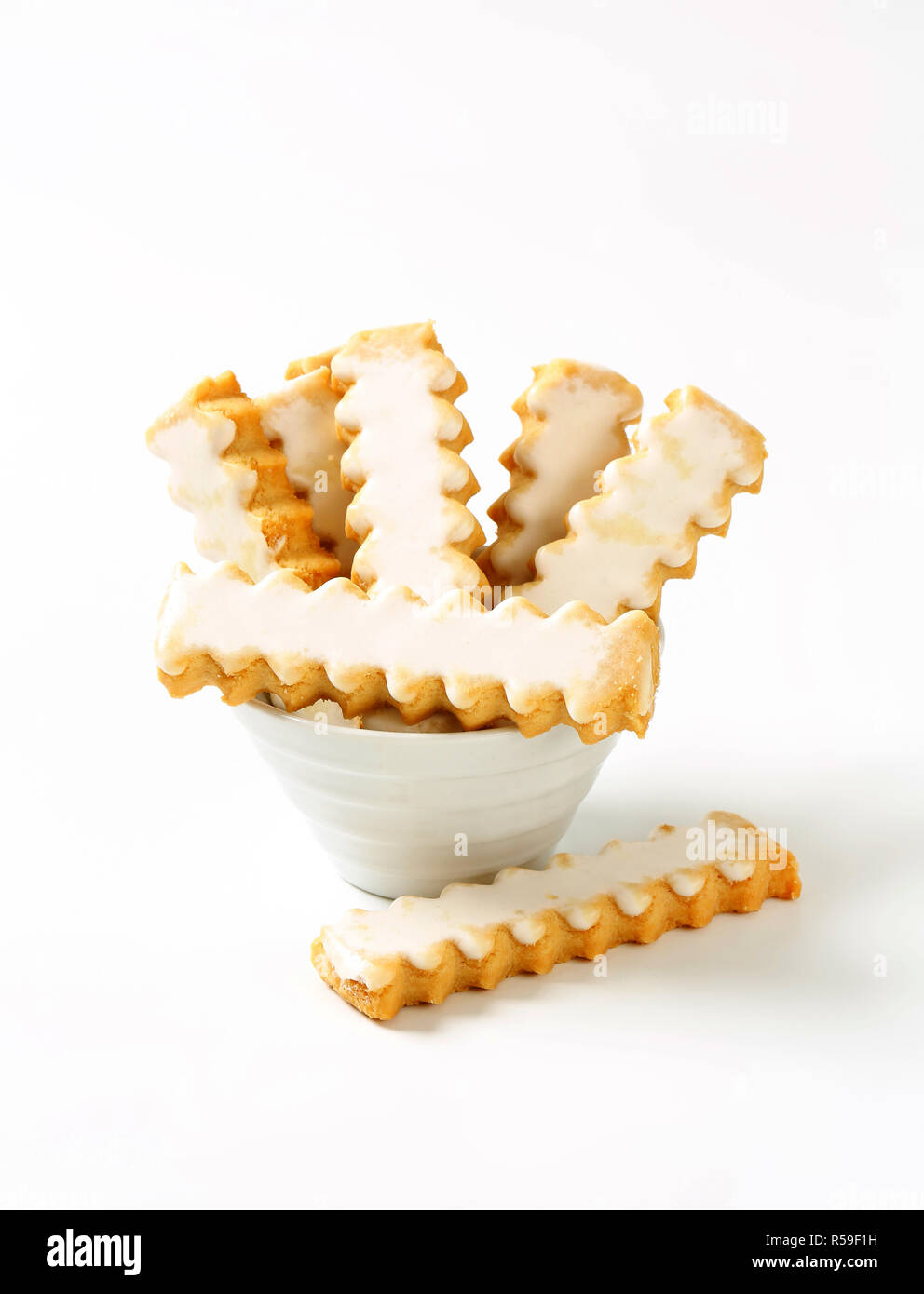 Iced vanilla cookies Stock Photo - Alamy