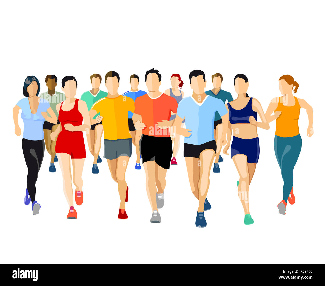 Group runners vector hi-res stock photography and images - Alamy