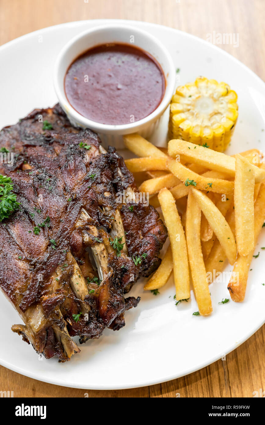 Grilled Pork ribs Stock Photo - Alamy