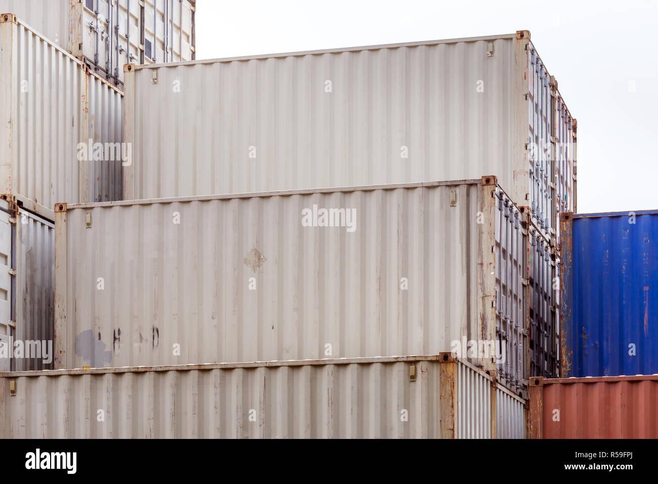 Cargo Containers Stack Stock Photo - Alamy