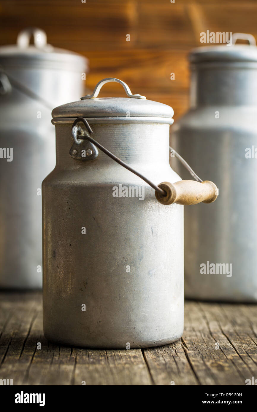 Aluminium milk can Stock Photo - Alamy