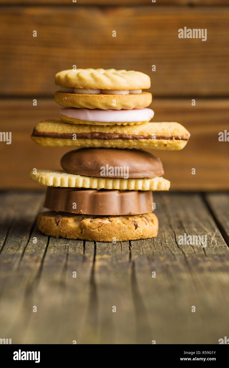 Various sweet biscuits Stock Photo - Alamy