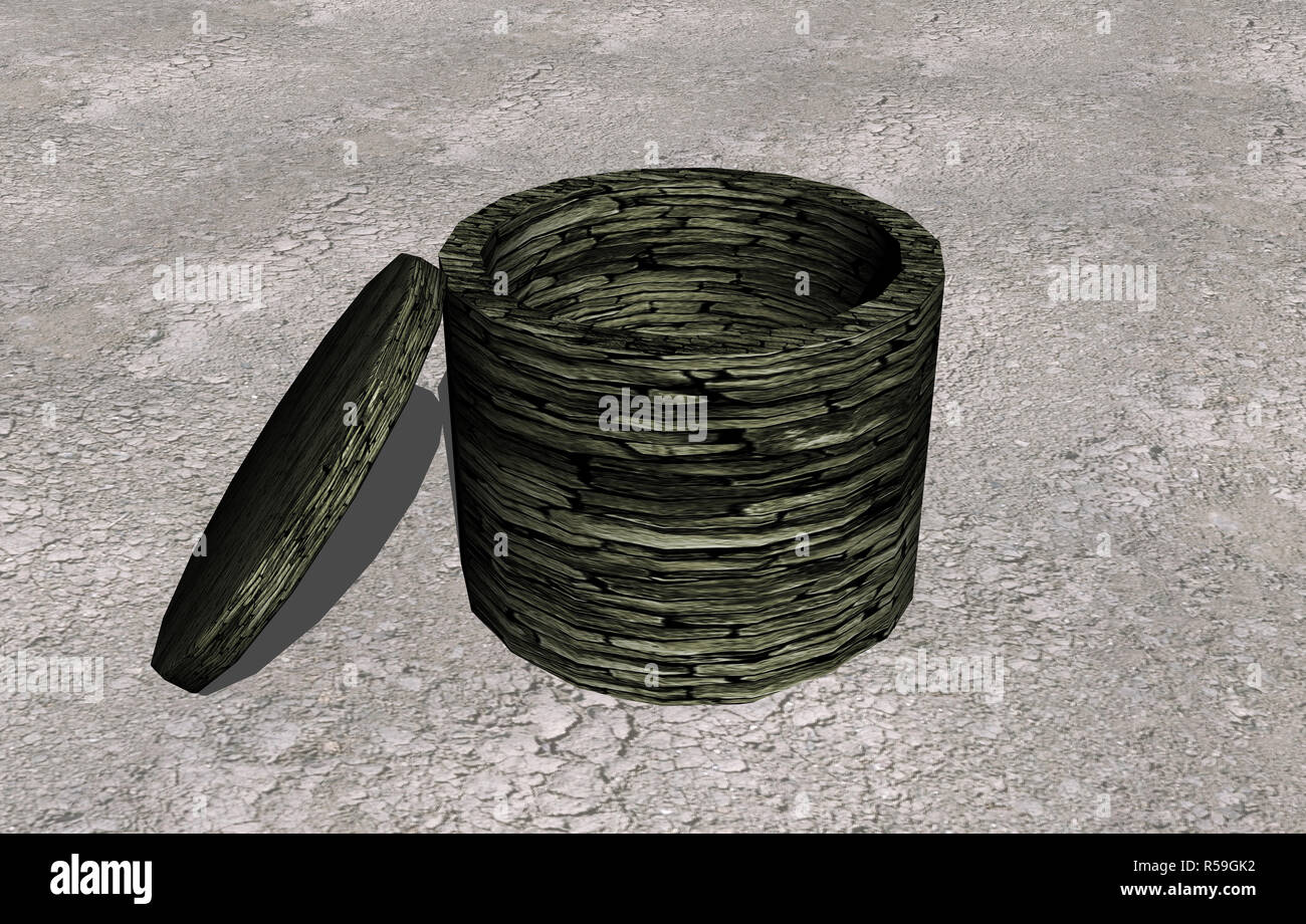 well shaft with lid Stock Photo - Alamy