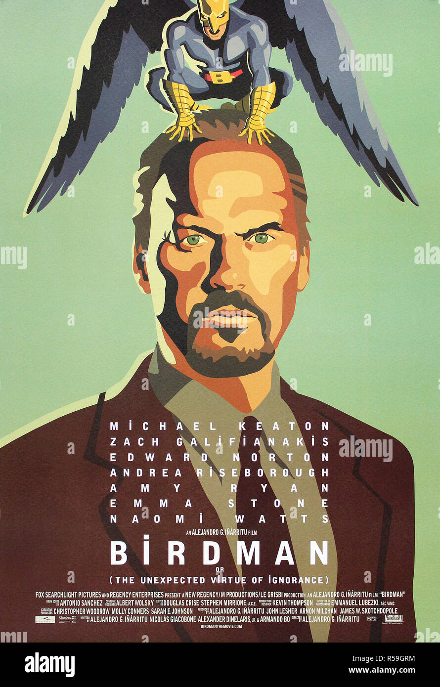 Birdman - Original Movie Poster Stock Photo - Alamy