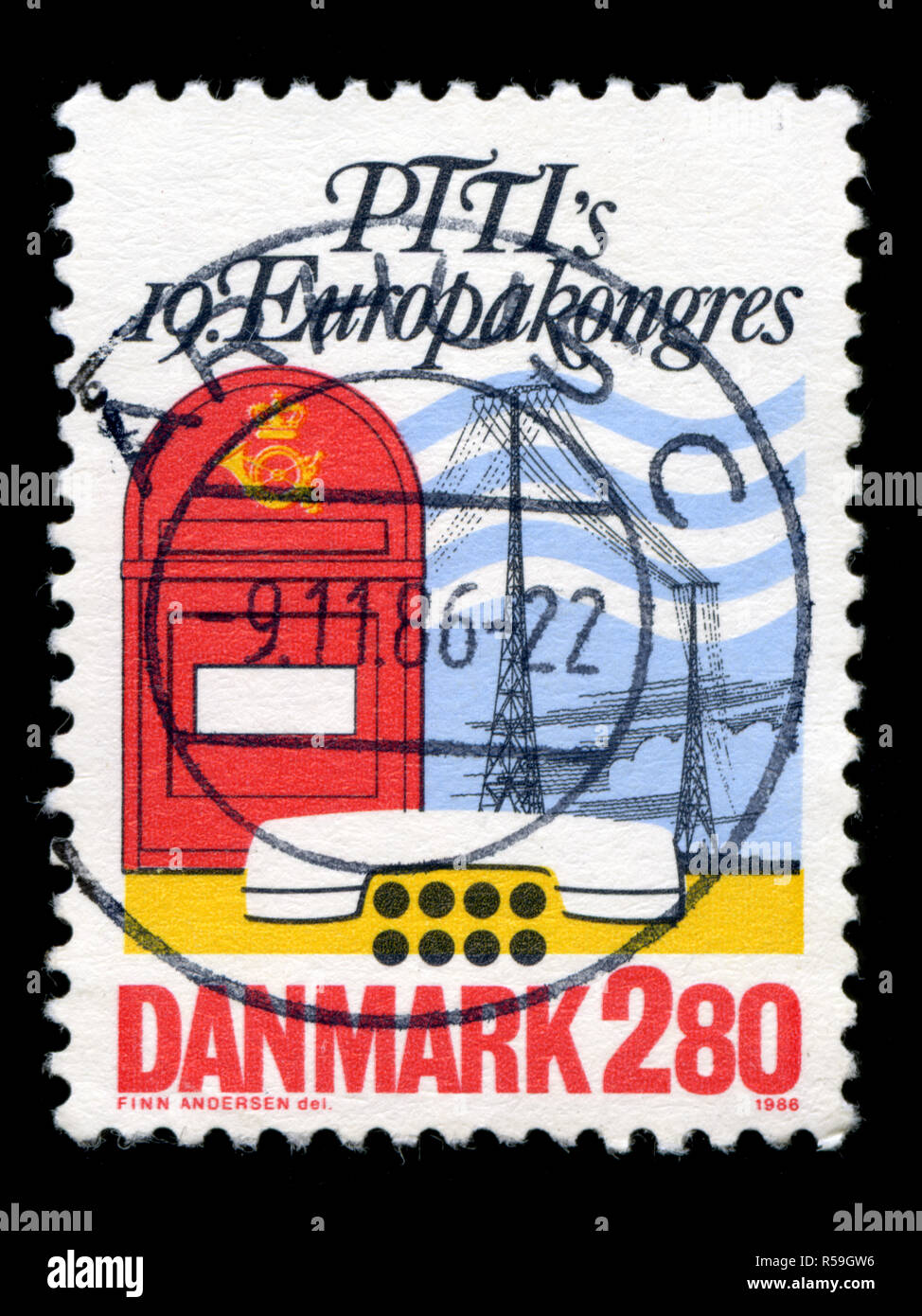 Postage stamp from Denmark in the I.P.T.T. Congress, Copenhagen - 19th ...