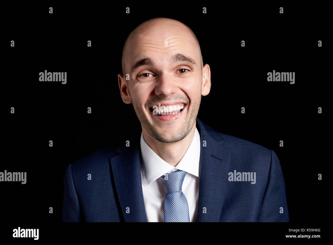 Positive emotions young man laughs hi-res stock photography and images ...
