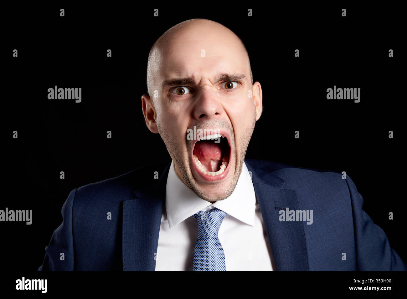 Screaming Young Man Stock Photo - Alamy