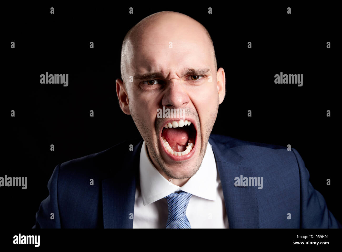 Screaming Young Man Stock Photo - Alamy